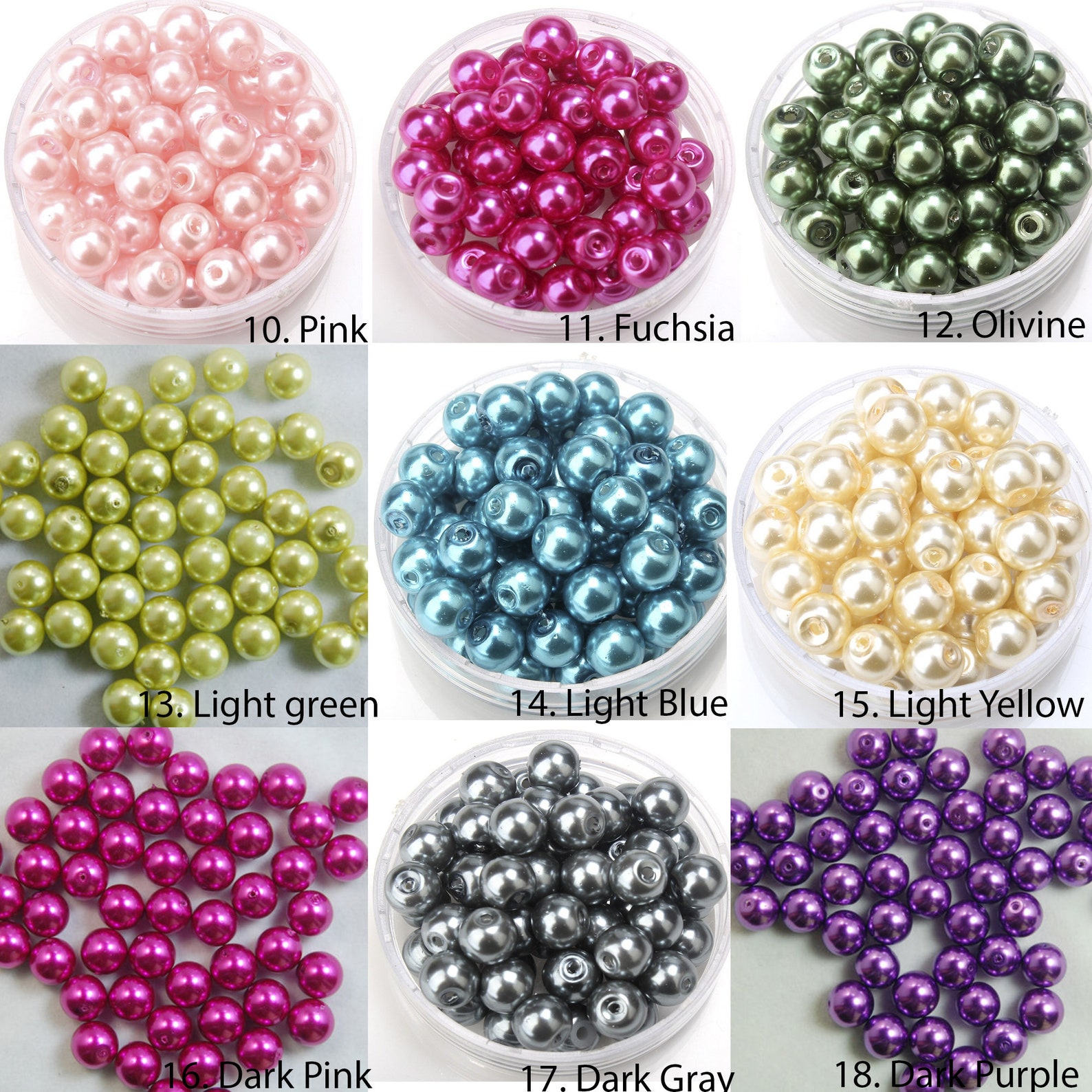 Czech Glass Pearl Round Beads 100pcs 3mm 4mm 6mm 8mm 10mm - Etsy