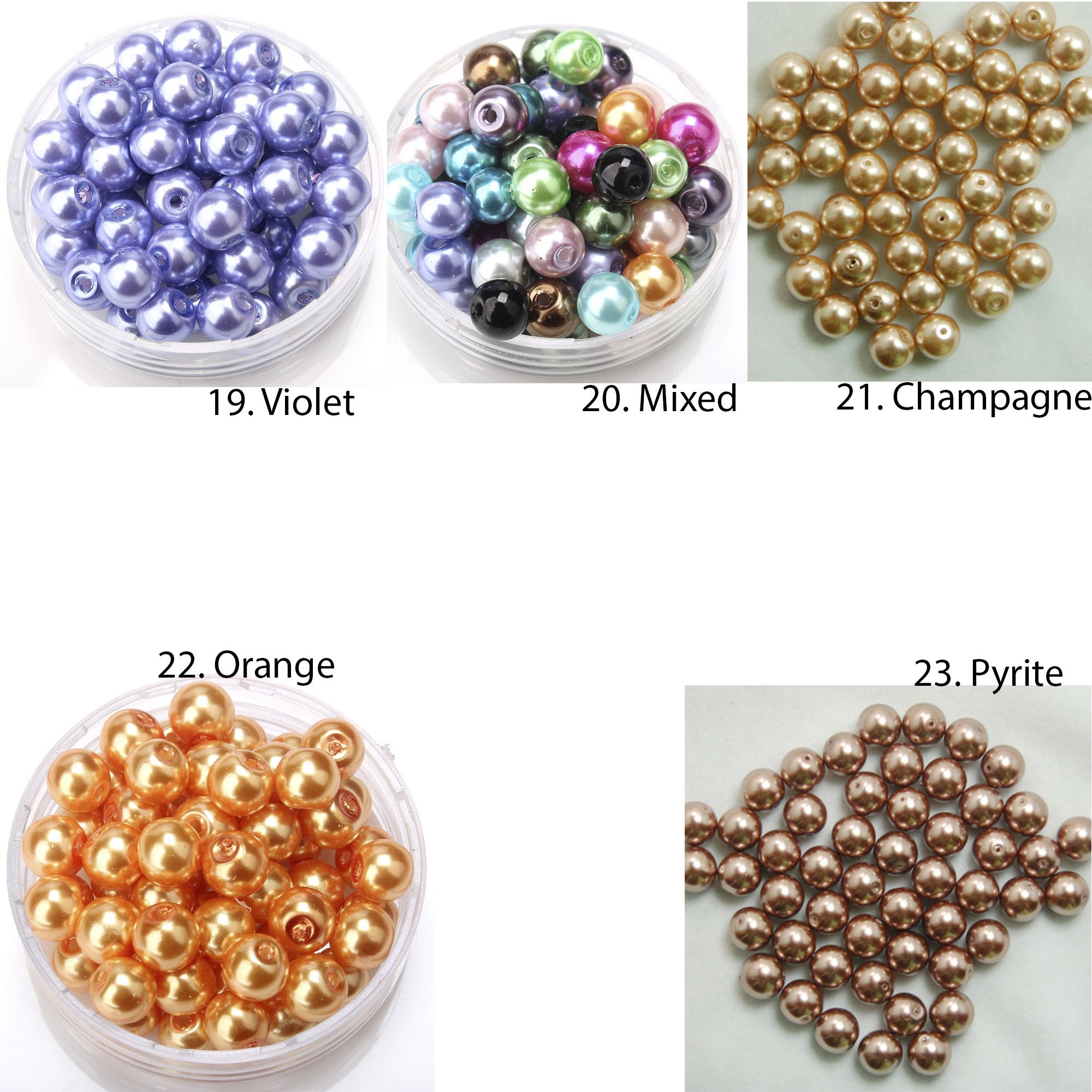 Czech Glass Pearl Round Beads 100pcs 3mm 4mm 6mm 8mm 10mm - Etsy