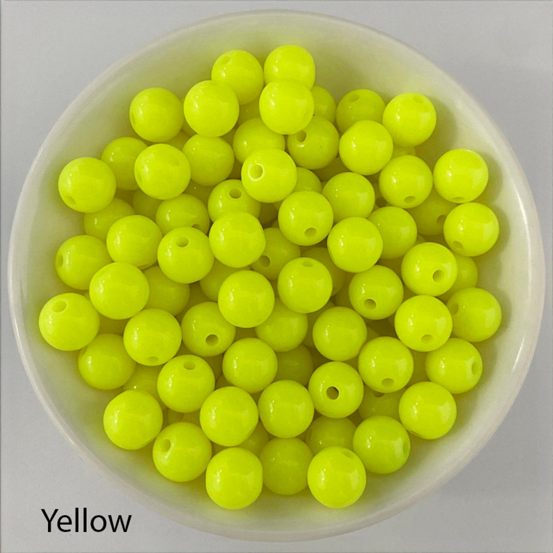 Acrylic Shine Beads, Neon Pick Color Resin, 4-10mm Assorted Smooth ...