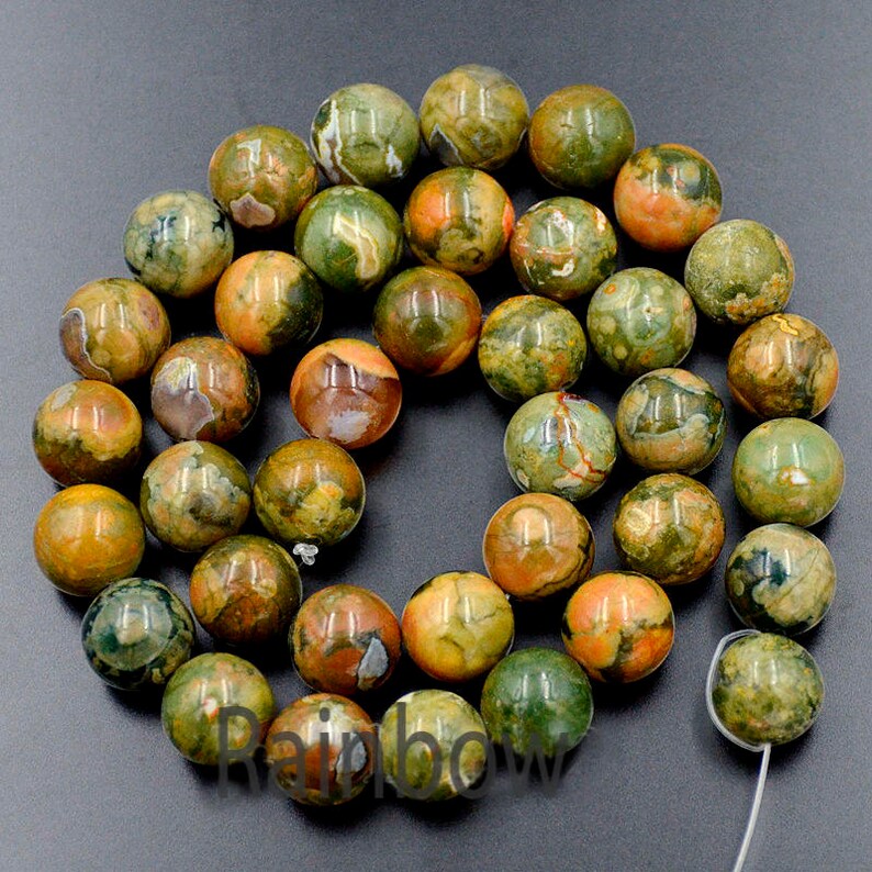 Natural Rhyolite Beads Green Yellow Beads 4mm 6mm 8mm 10mm - Etsy