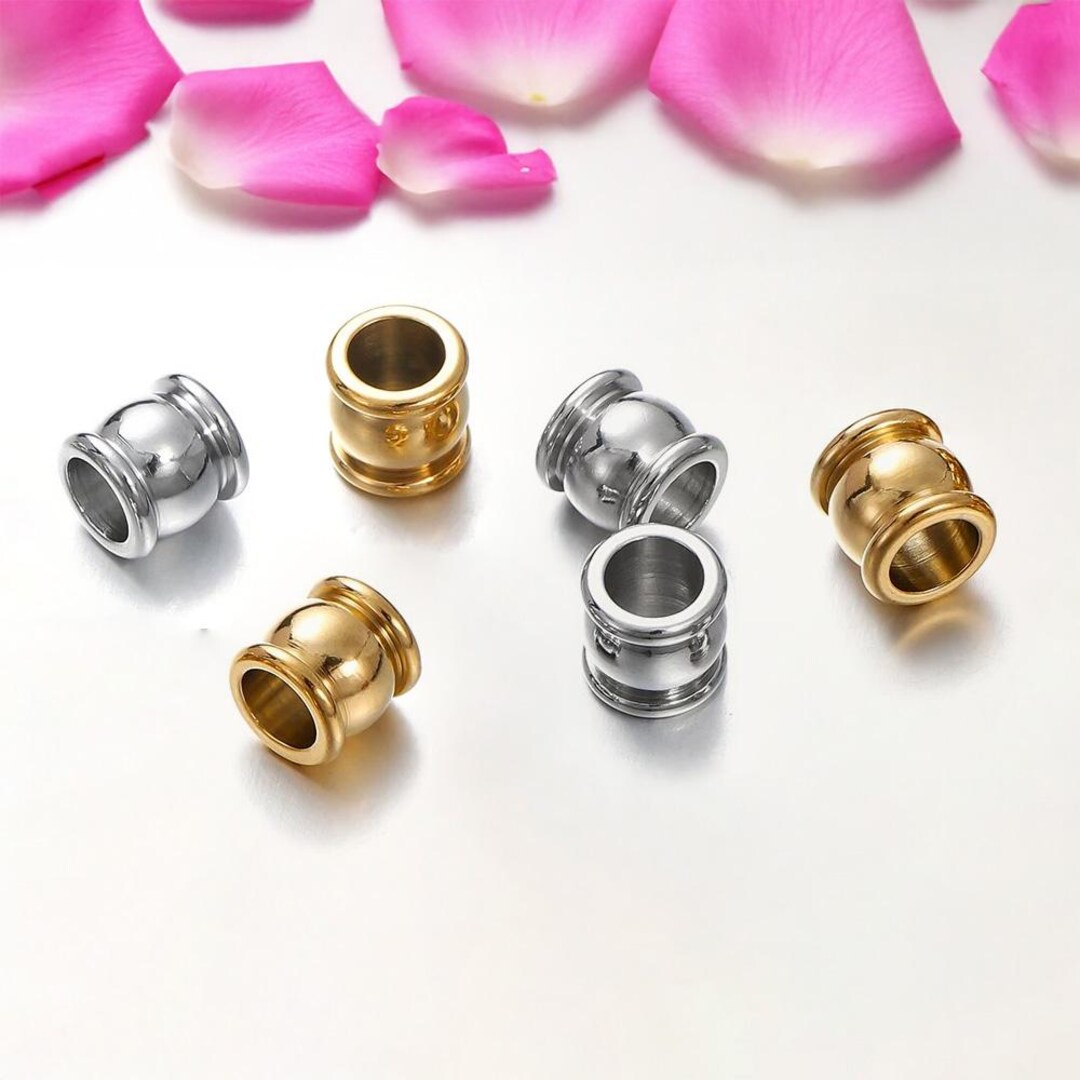 4-10mm Stainless Steel Big Hole Spacer Beads, Tube Column Charms, Loose ...