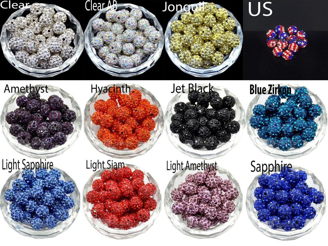 20pcs Crystal Rhinestone Round Beads 6mm 8mm 8mm 10mm 12mm | Etsy