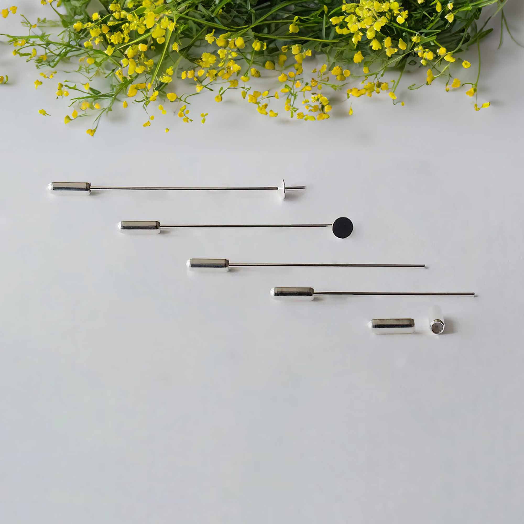 Sterling Silver Long Brooch Pin, DIY Needle Lapel Stick, Blank Stick ...
