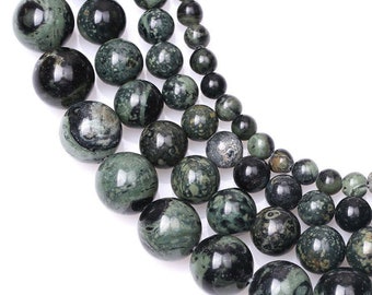 Matte Green Kambaba Jasper Round Beads Forest Green Jasper Beads ...