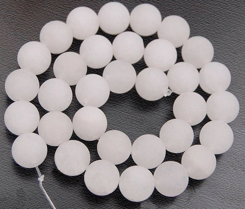 Natural Matte White Jade Beads Gemstone Beads 4mm 6mm 8mm | Etsy