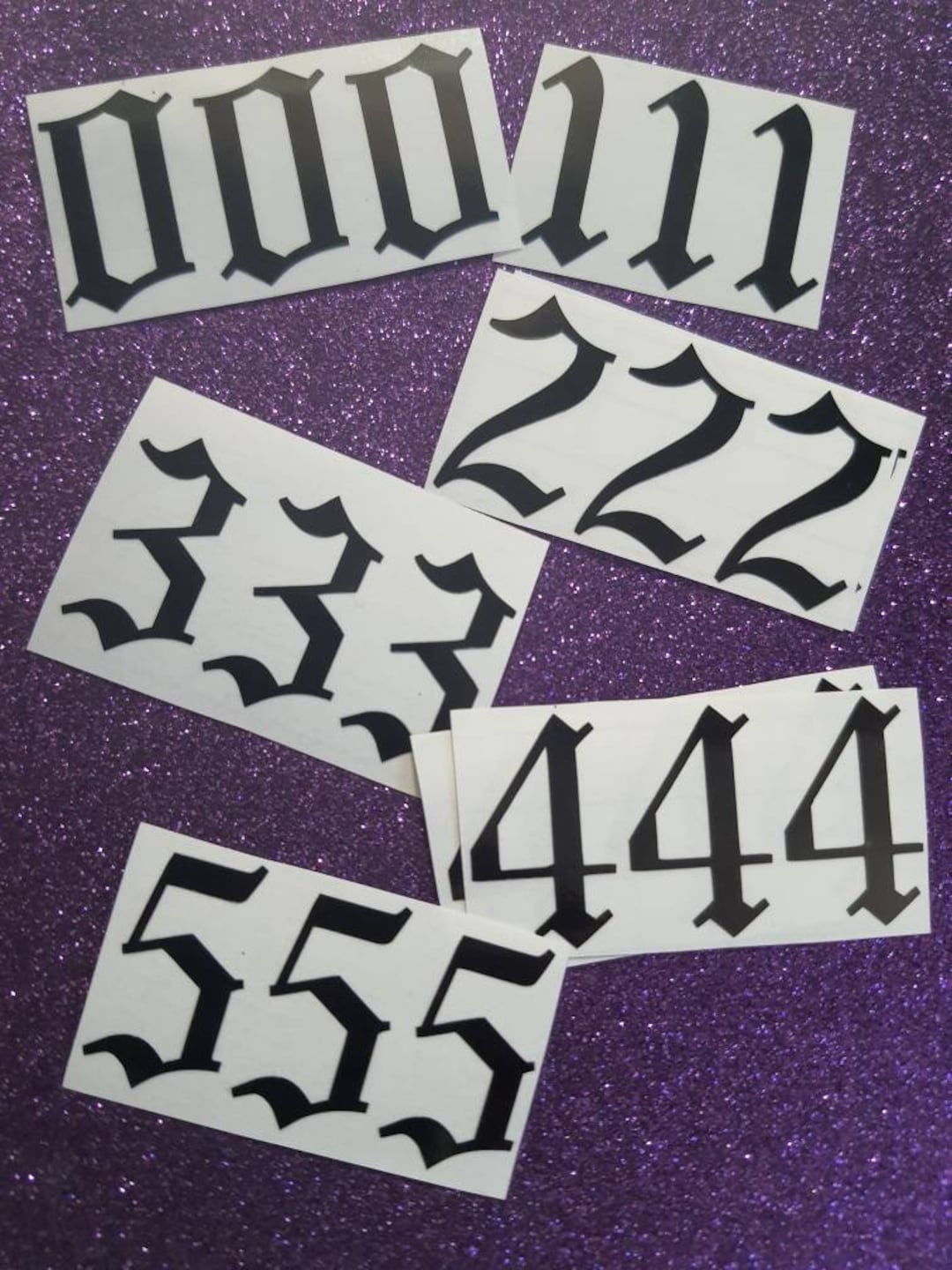 Angel Number Vinyl Stickers in Old English Font - Etsy