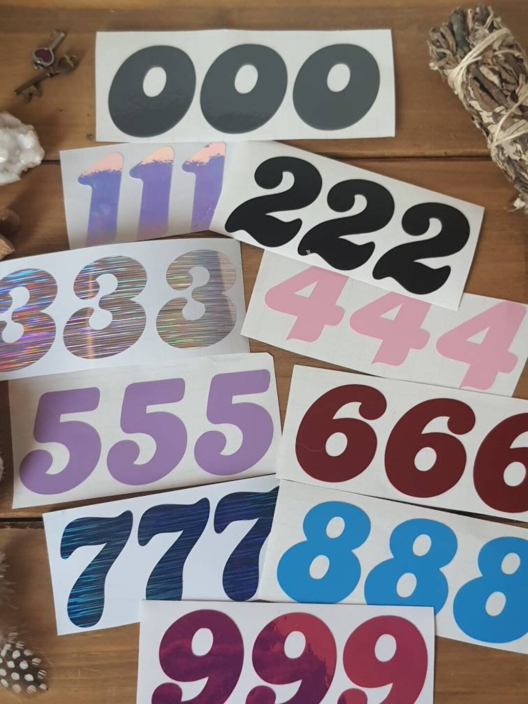 Angel Numbers Vinyl Stickers in Retro Font - Etsy