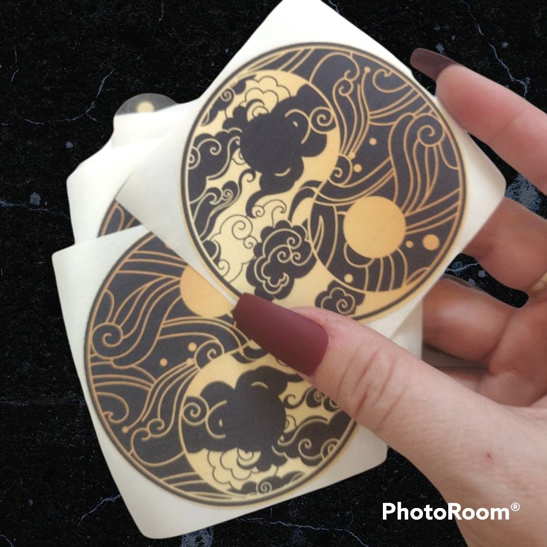 Yin Yang Sticker With Air and Water Design - Etsy