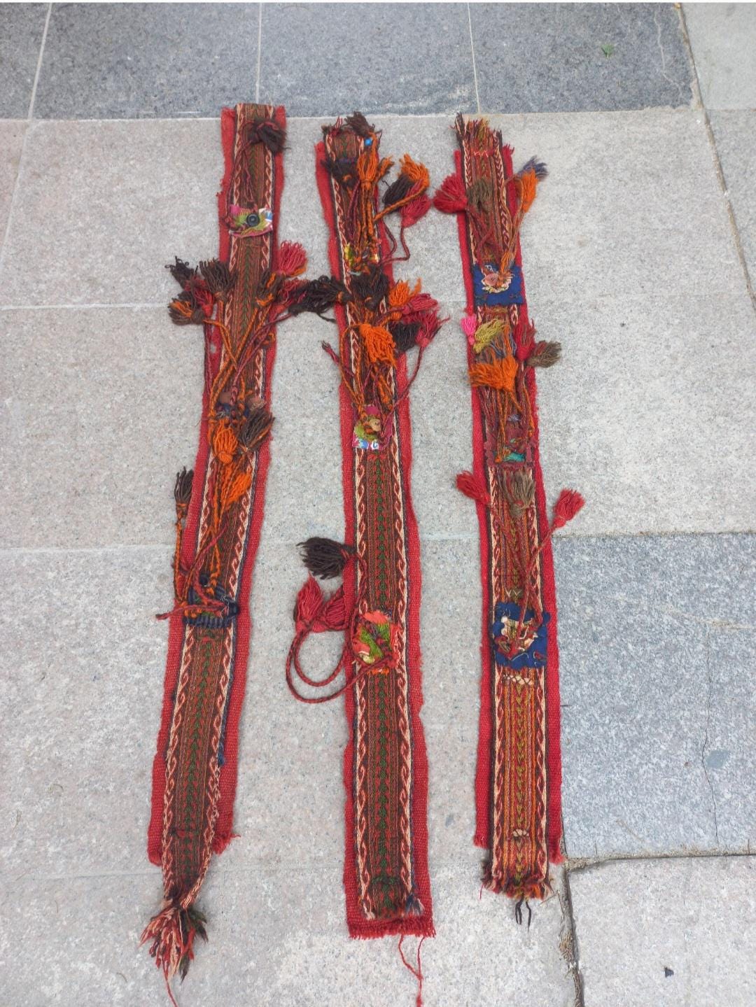 Set of Three Antique Turkish Kilim Bands: Tribal Wall Decoration ...