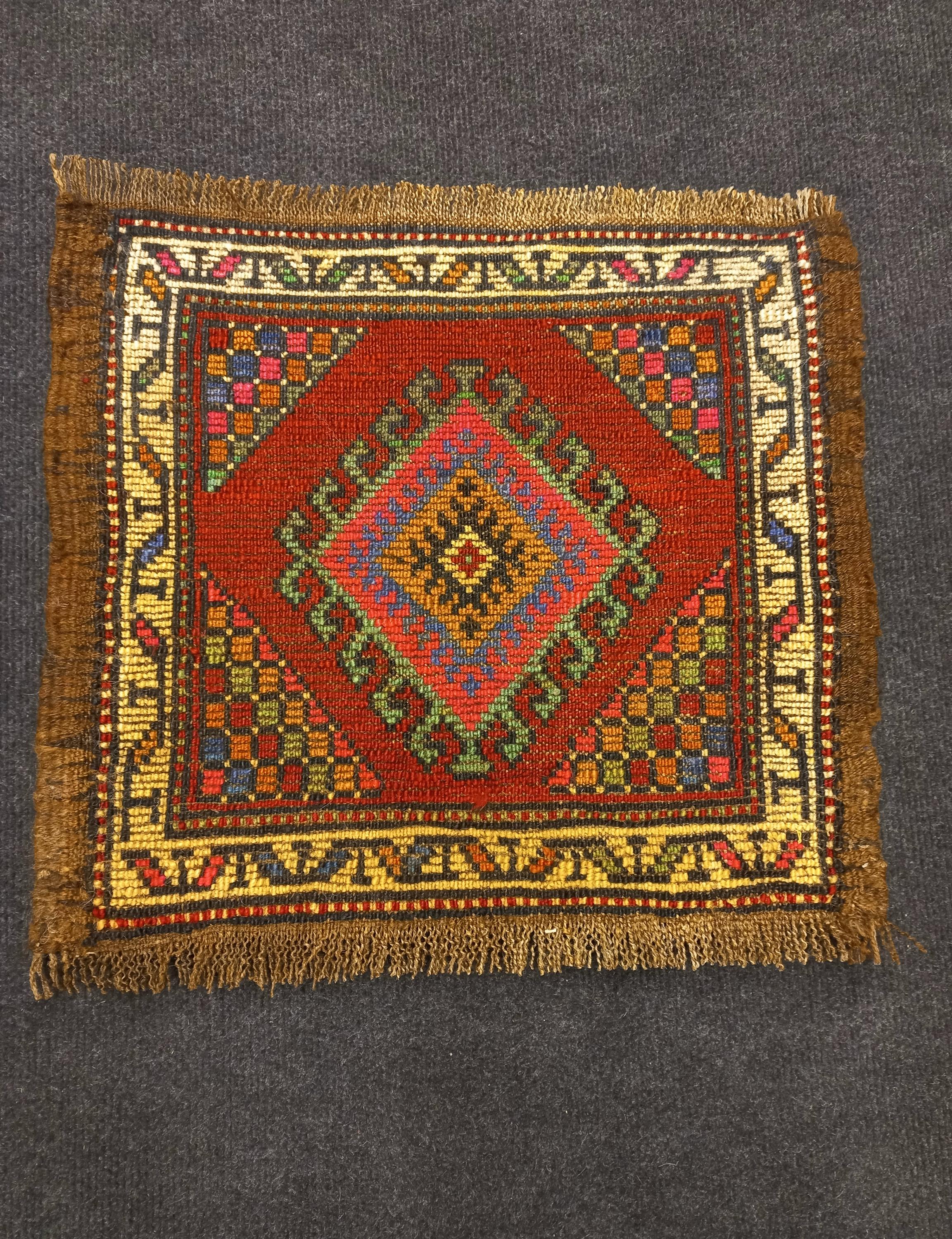 Vintage Turkish Mini Rug: 18" Square Anatolian Wool Carpet - Etsy