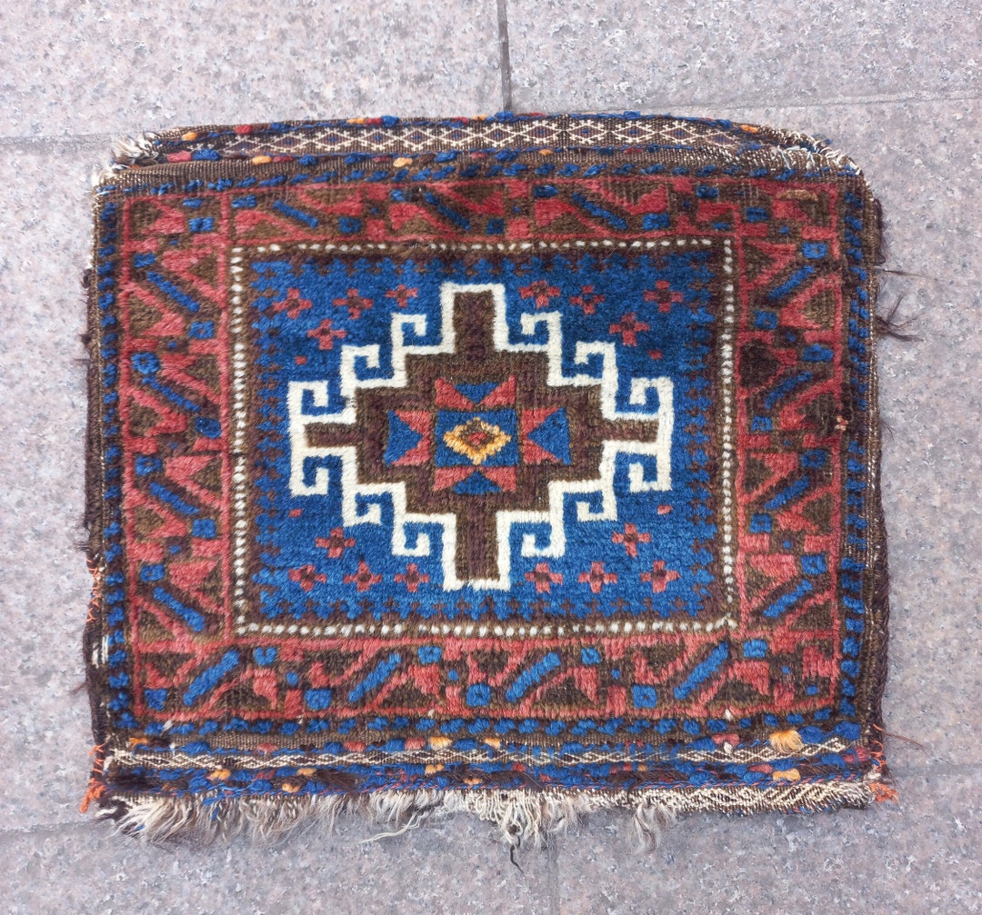 Antique Kurdish Wool Rug: Tribal Baluch Mini Rug, Wall Decor (18x16) - Etsy