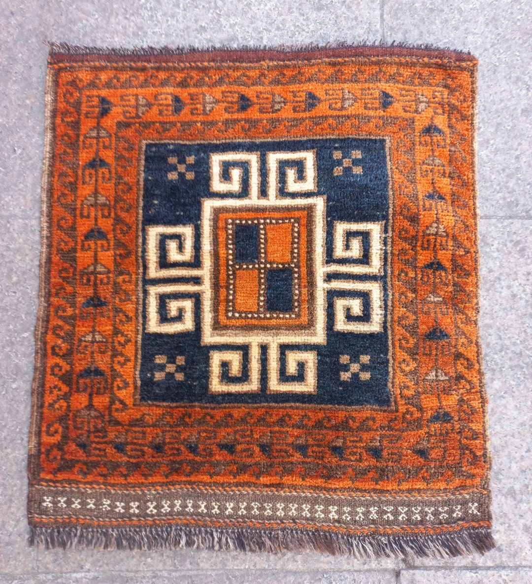 Vintage Kurdish Wool Rug: Tribal Wall Decor (22x21 Inches) - Etsy