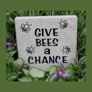 Give Bees a Chance Beekeeper Gift Bee Garden Sign Father's Day Gift ...