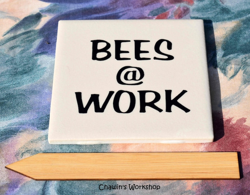 Bees Work Garden Sign Bee Garden Gift Beekeeper Gift - Etsy