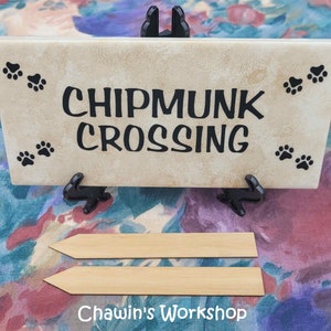 Chipmunk Crossing Funny Garden Sign, Father's Mother's Day Gift, Garden ...