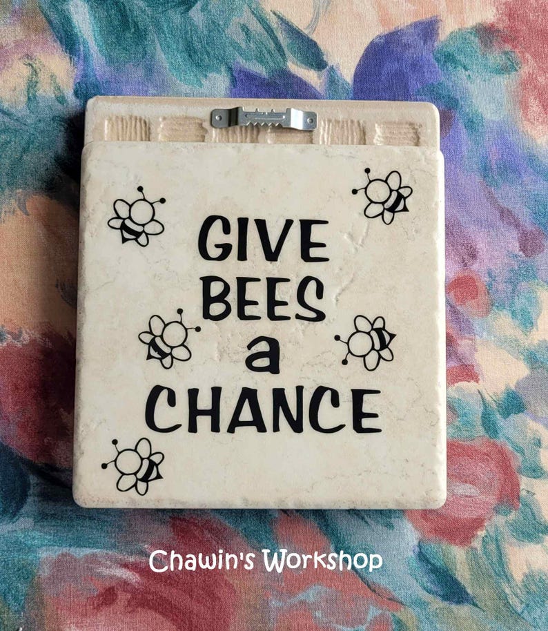 Give Bees a Chance - Beekeeper Gift Bee Garden Sign Pollinator Garden ...