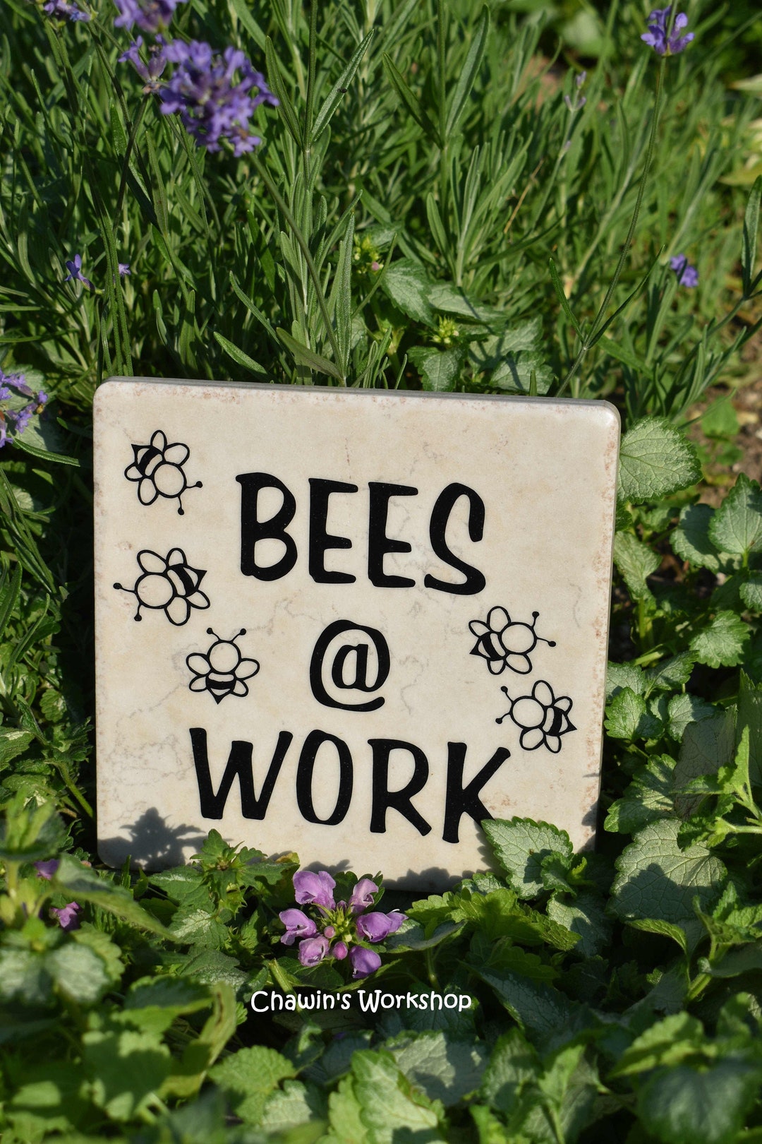 Bees Work Pollinator Garden Sign Funny Gift for Gardener - Etsy