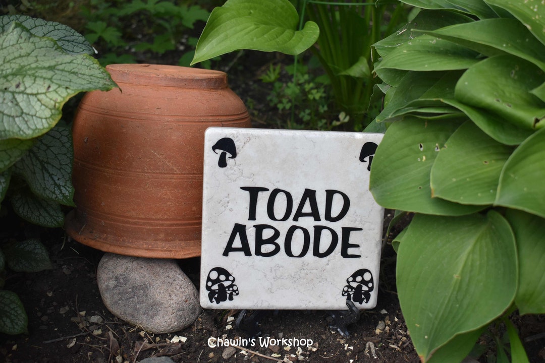 Toad Abode Toad House Sign, Funny Garden Sign, Cute Gift for Gardener ...