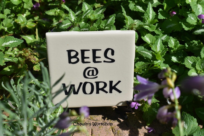 Bees Work Garden Sign Bee Garden Gift Beekeeper Gift - Etsy