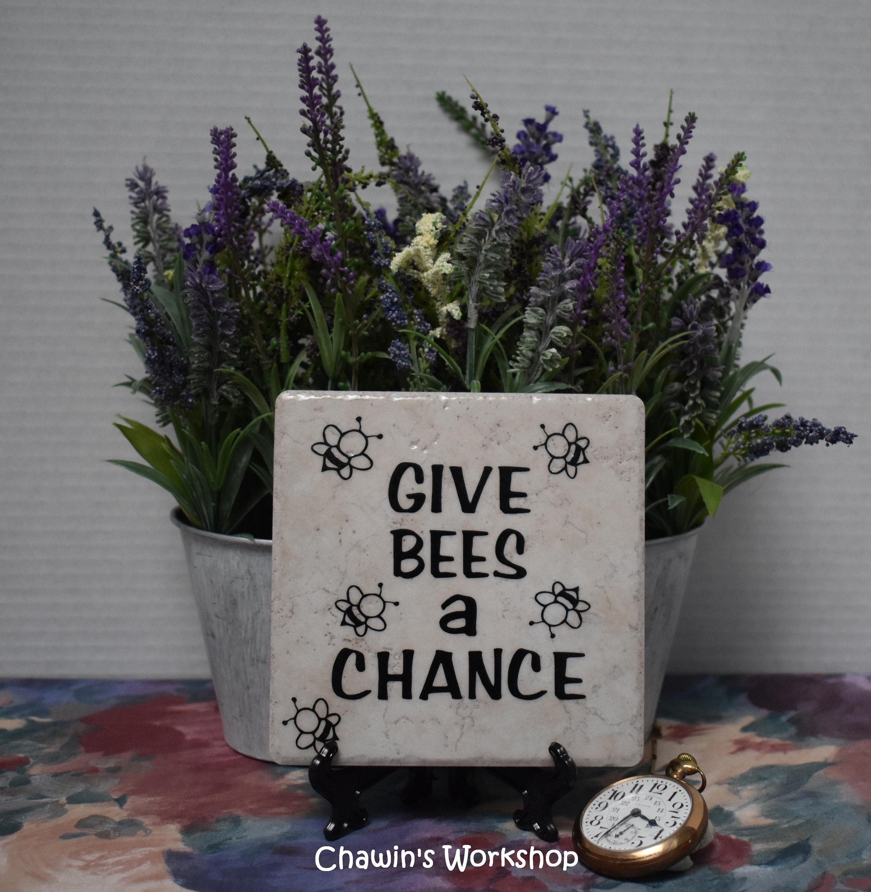 Give Bees a Chance Beekeeper Gift Bee Garden Sign Father's | Etsy Canada