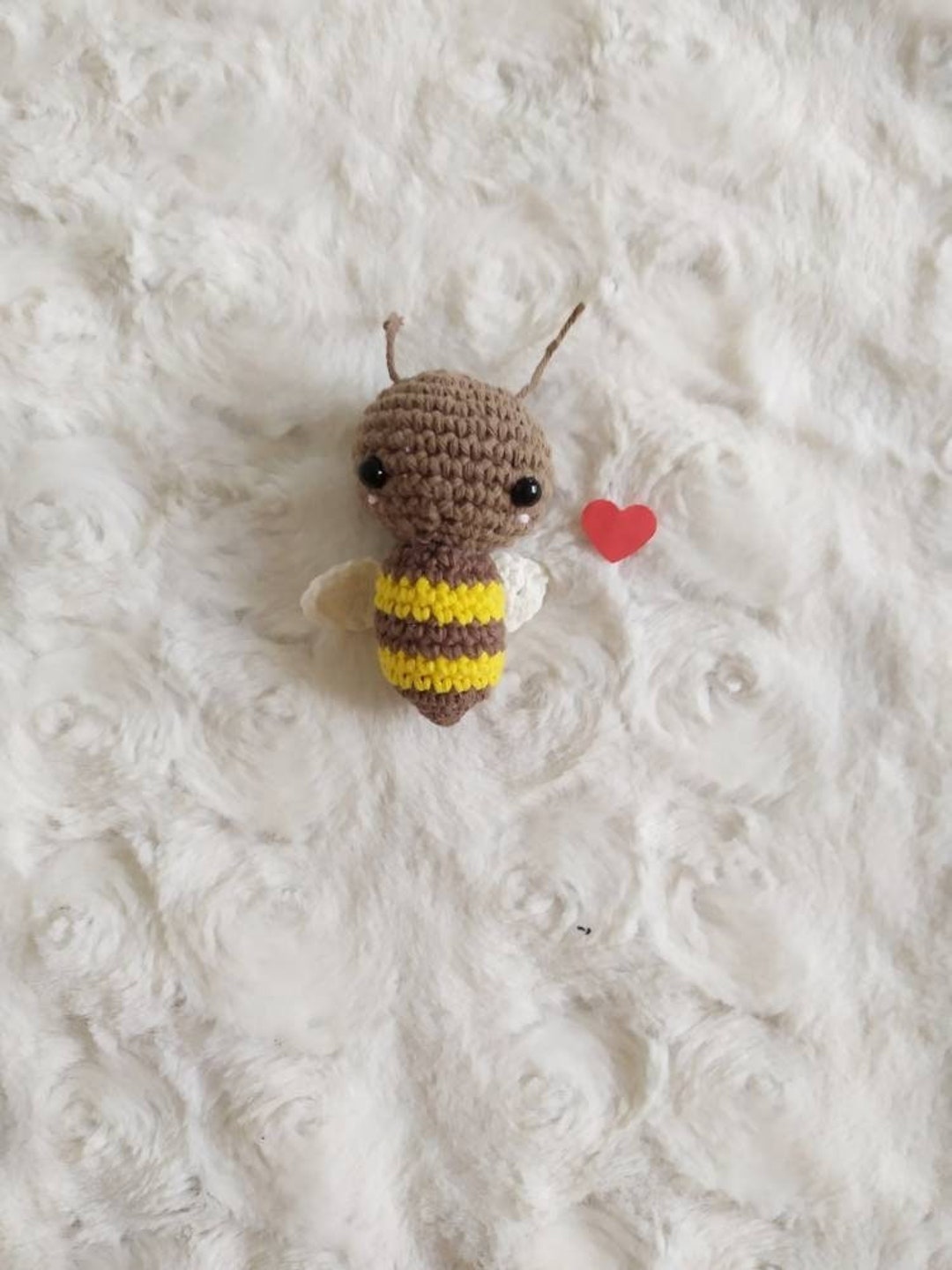 Bee Key Ring, Miniature Plush Toy, Handmade, Birthday Gift, Christmas ...