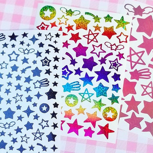 Stars Permanent Vinyl Sticker Sheet - Etsy