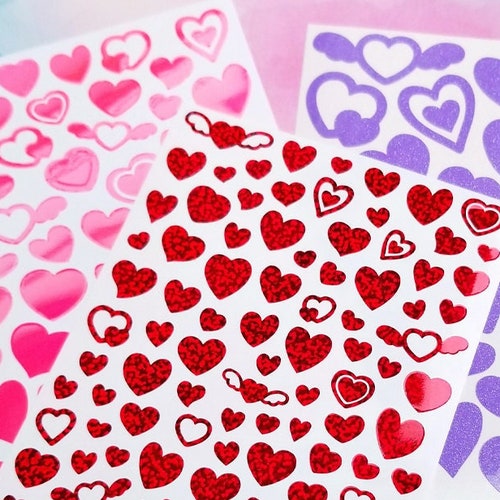Tiny Chubby Heart 0.2 Inch Permanent Vinyl Sticker Sheet - Etsy