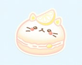 Lemon Donut Kitty Vinyl Sticker | Etsy