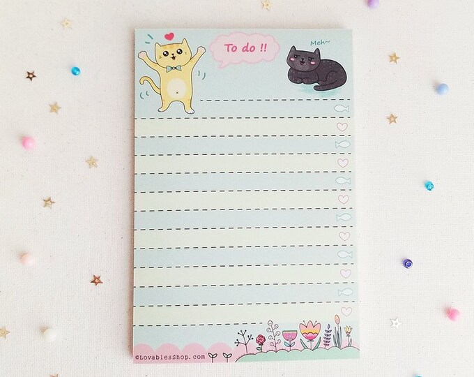 Cat to Do List Notepad - Etsy