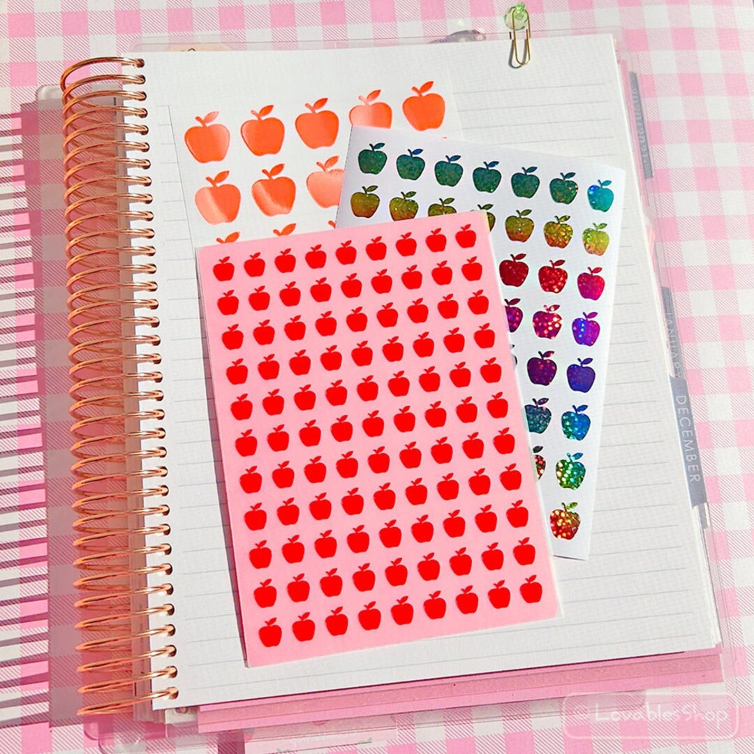 Apple Permanent Vinyl Sticker Sheet - Etsy