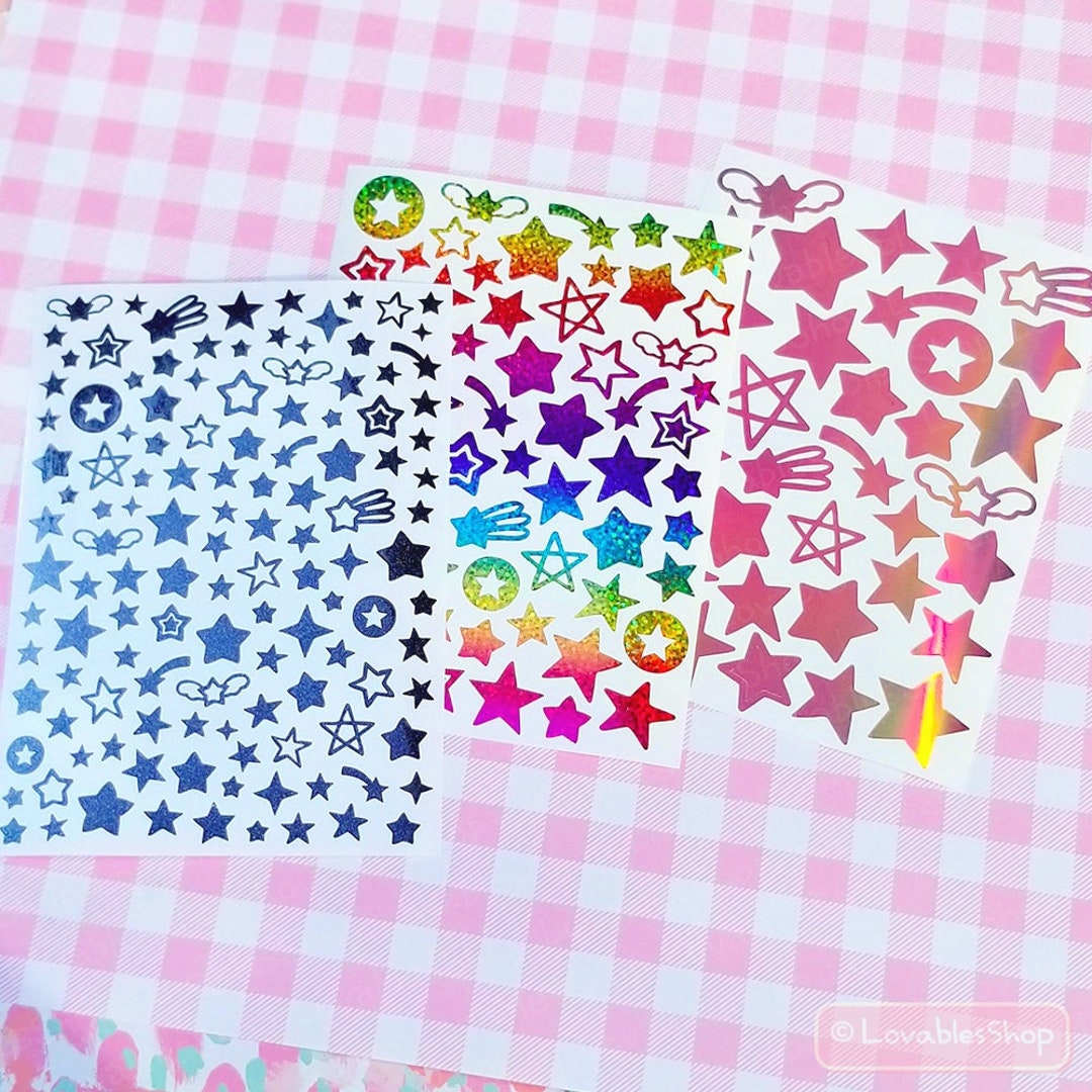 Stars Permanent Vinyl Sticker Sheet - Etsy