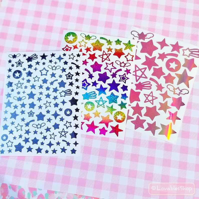 Stars Permanent Vinyl Sticker Sheet - Etsy