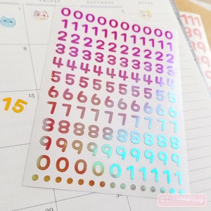 Number Vinyl Sticker Sheet - Etsy