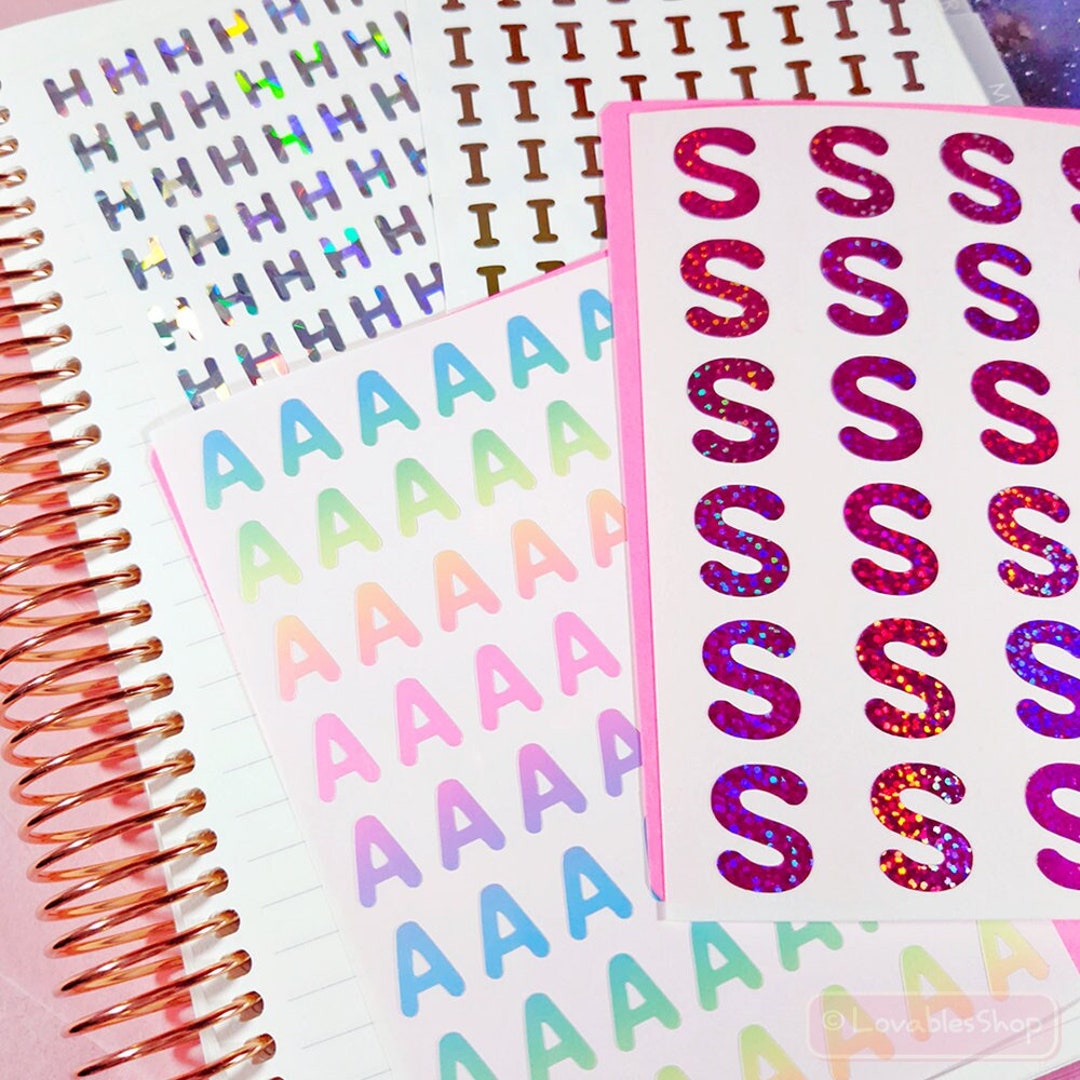Single Letter Alphabet Upper Case A~Z Vinyl Sticker Sheet - Etsy