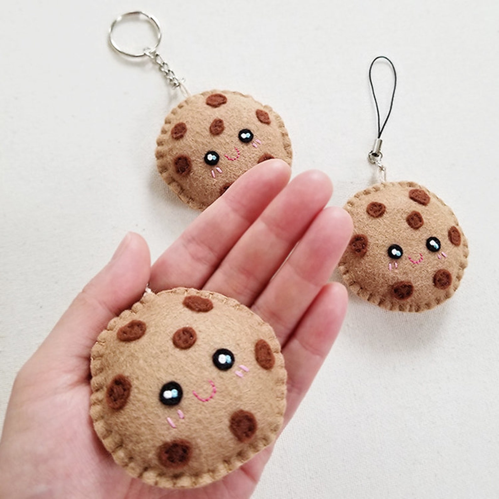Chocolate Chip Cookie Keychain or Cell Phone Strap | Etsy