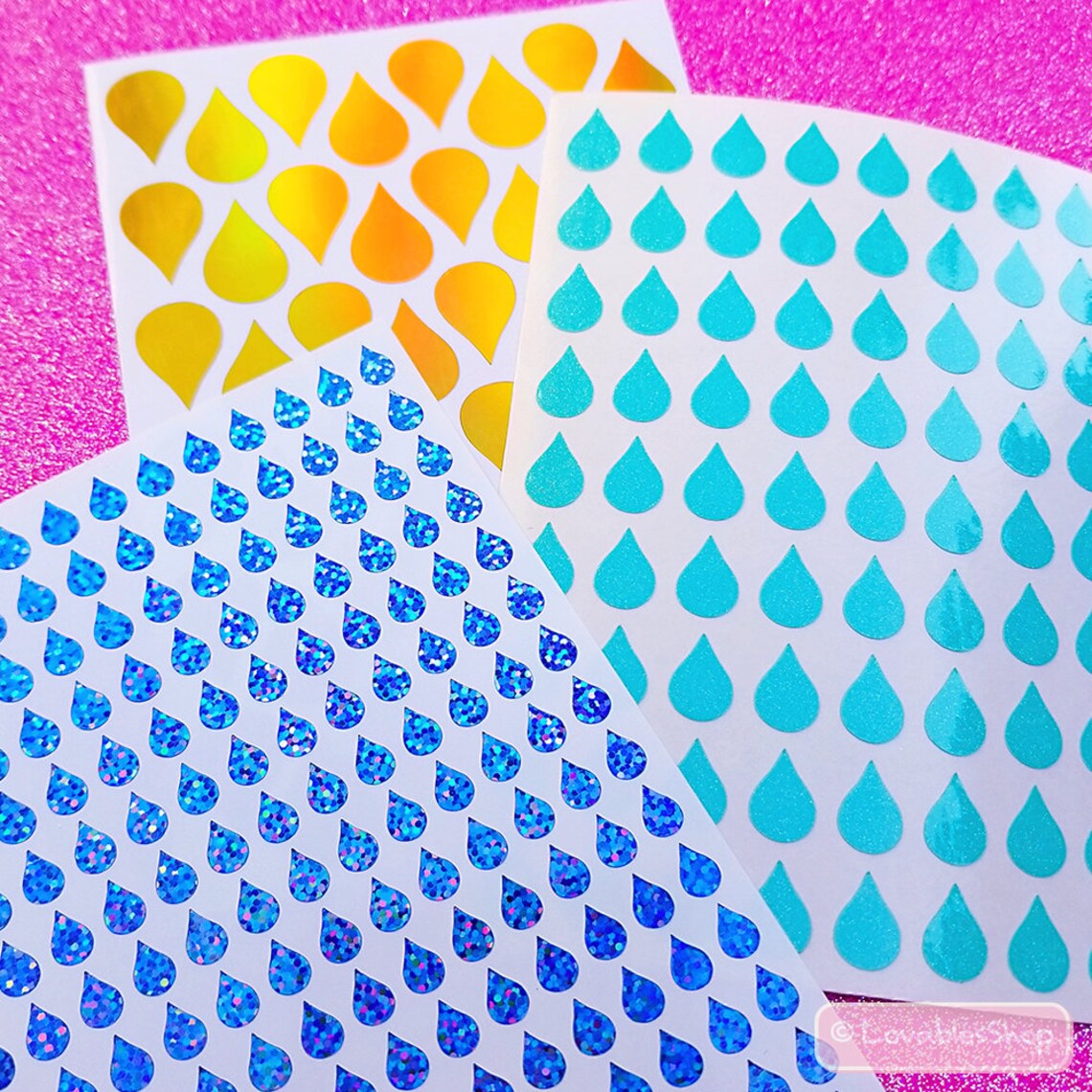 Droplet Vinyl Sticker Sheet - Etsy