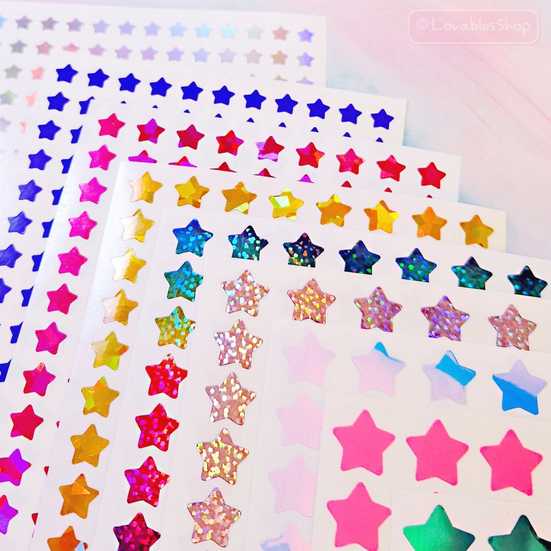 Star 0.2"~0.75" Inch Waterproof Vinyl Sticker Sheet - Etsy
