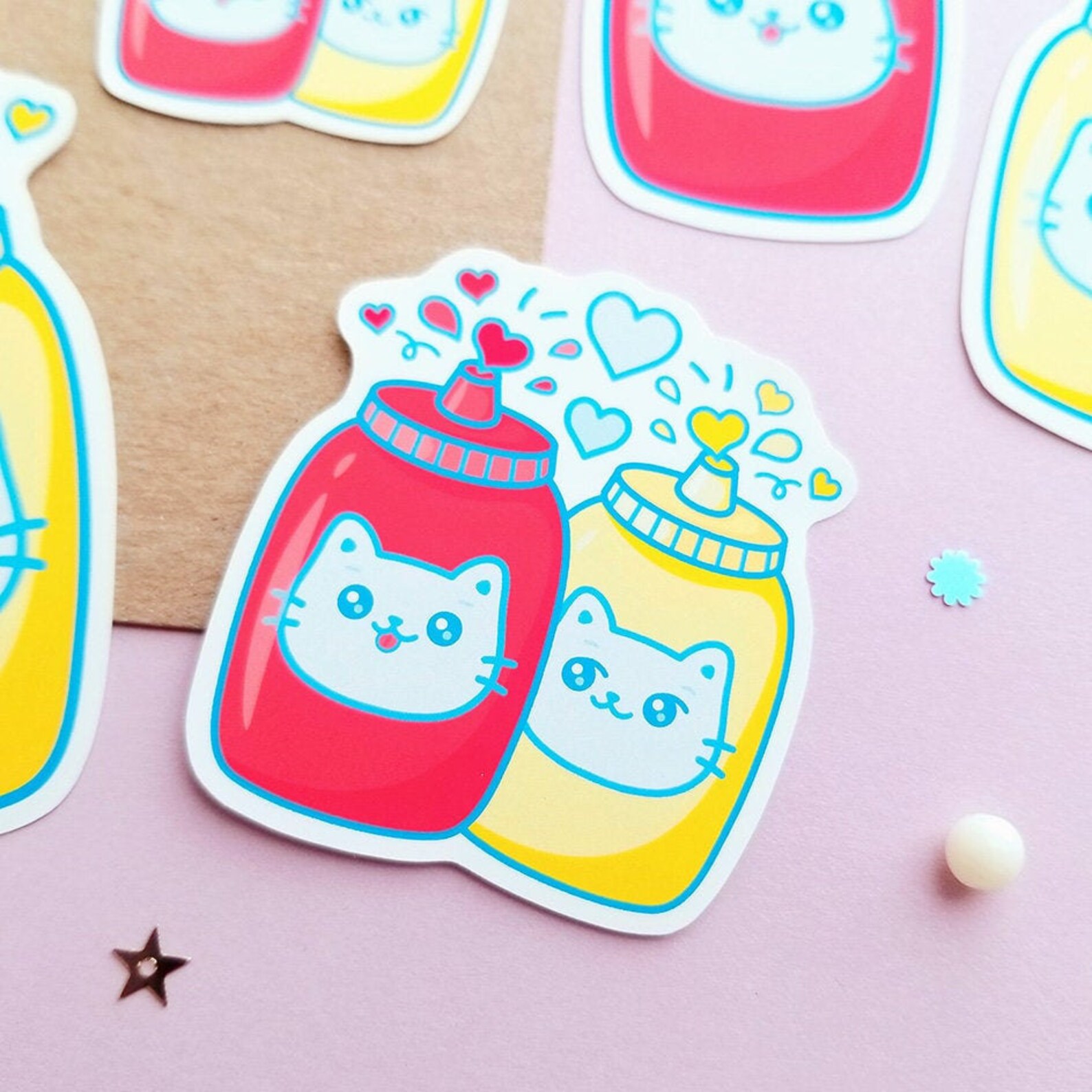 Ketchup and Mustard Stickers - Etsy