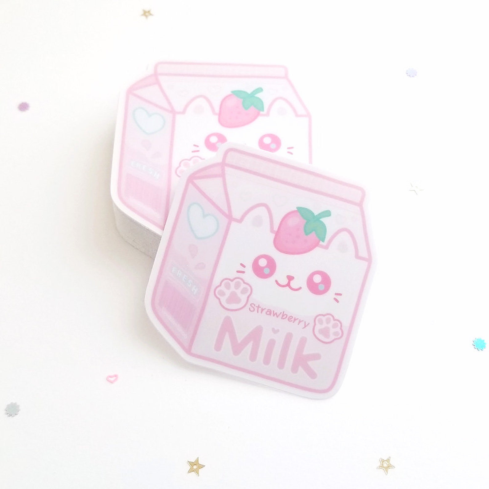 New Ver. Meow Milk Vinyl Sticker - Etsy
