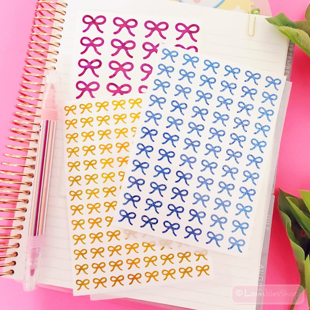 Bow Vinyl Sticker Sheet - Etsy