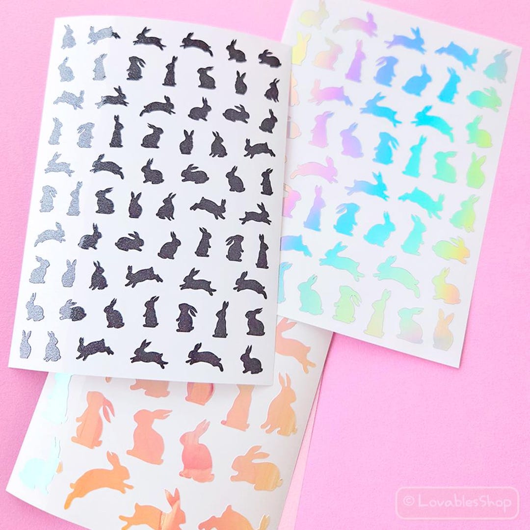 Bunny Vinyl Sticker Sheet - Etsy