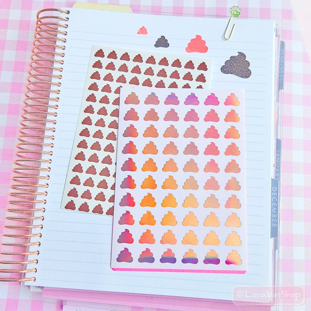 Poop 0.35"~1" Vinyl Sticker Sheet - Etsy