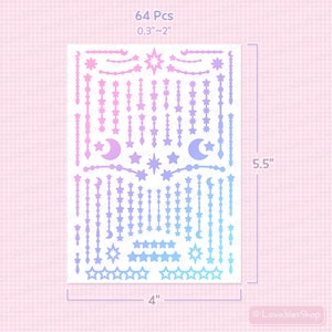 Deco Star Vinyl Sticker Sheet - Etsy