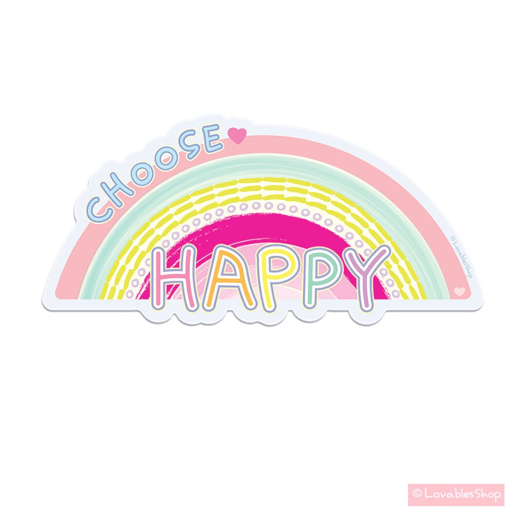 Choose Happy Vinyl Sticker 7.5 Inch - Etsy