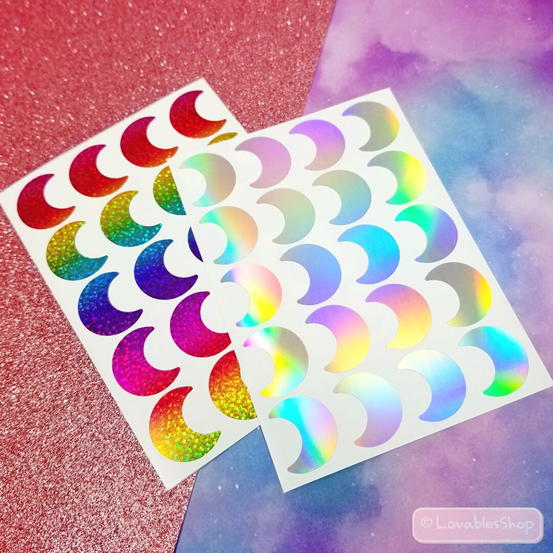 Moon 1 Inch Permanent Vinyl Sticker Sheet - Etsy