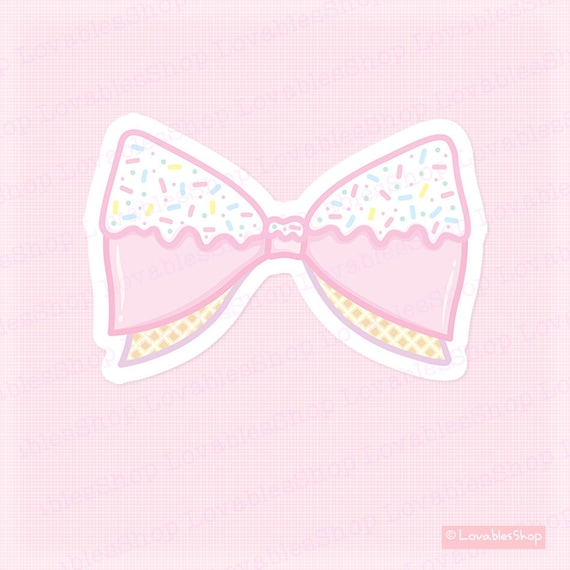 Sweet Pink Bow Vinyl Sticker - Etsy