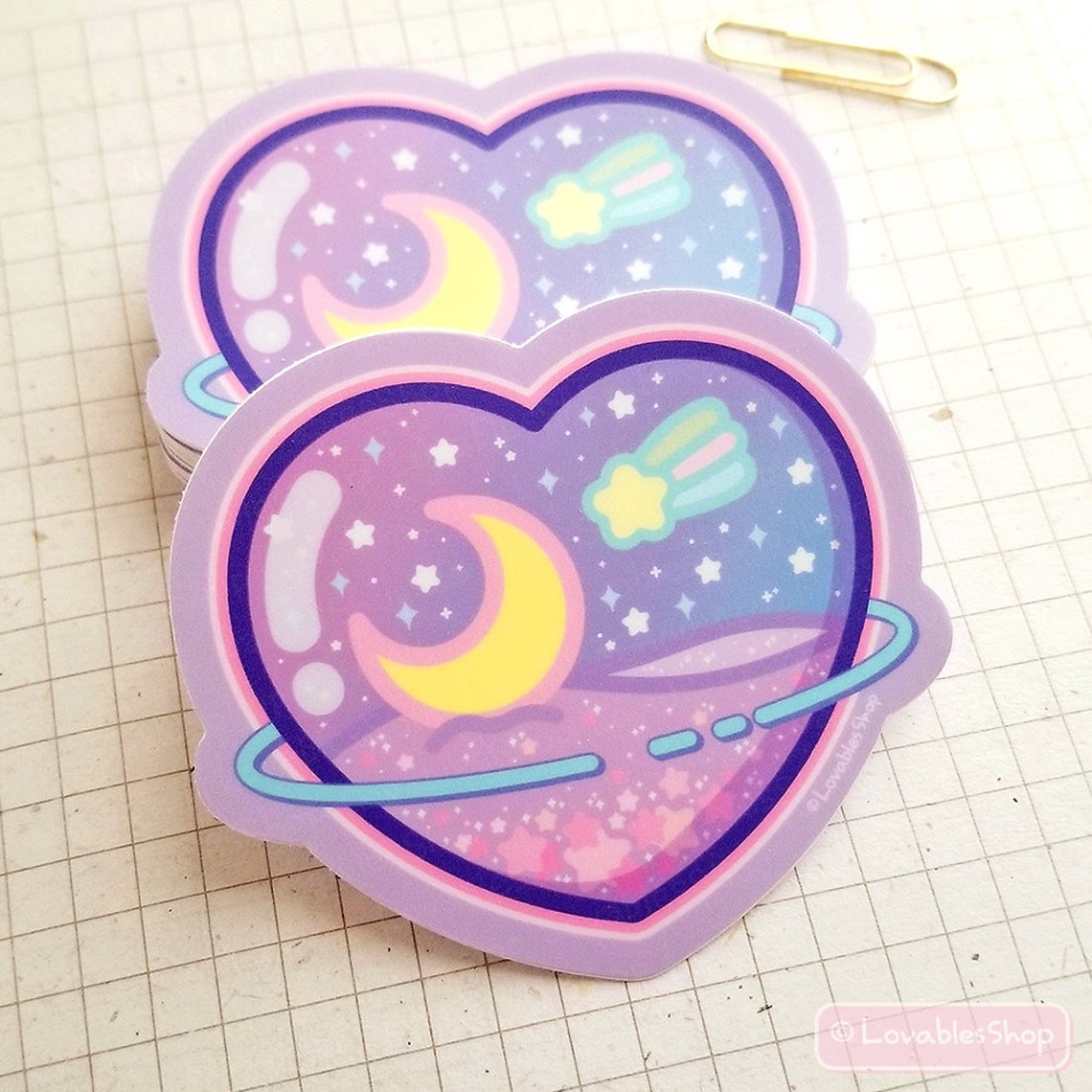 Galaxy Heart Vinyl Sticker - Etsy