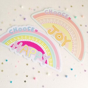Choose Happy Vinyl Sticker 7.5 Inch | Etsy