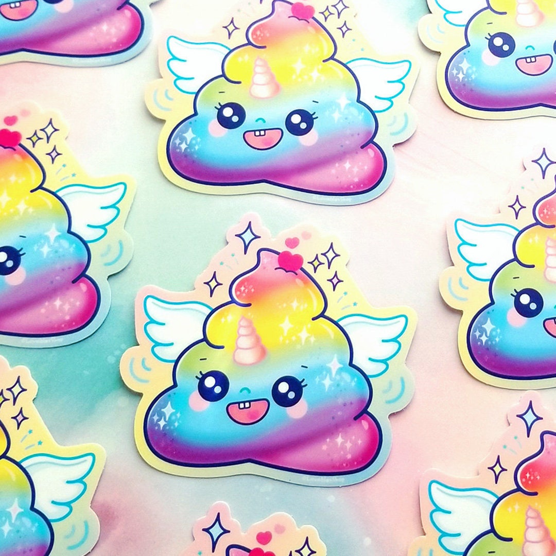 Unicorn Poop Vinyl Sticker - Etsy