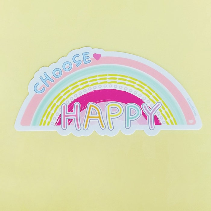 Choose Happy Vinyl Sticker 7.5 inch | Etsy